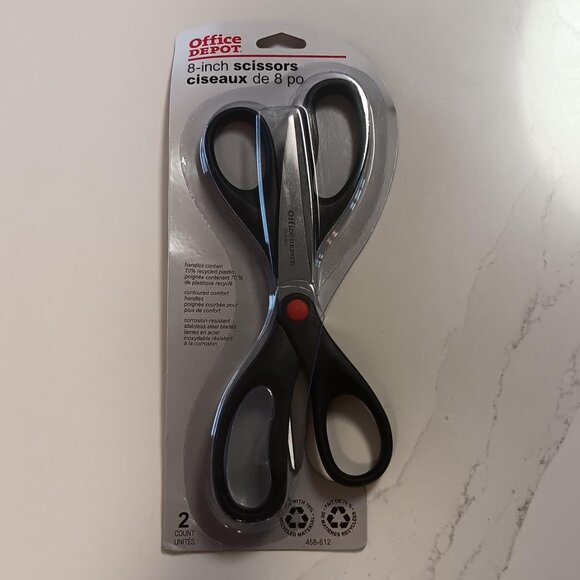 Office Depot | Office | Scissors Two 8 Inch Stainless Steel Nwot | Poshmark